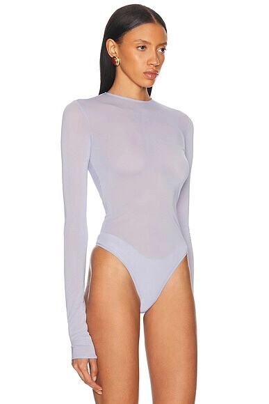 Alexandre Vauthier Long Sleeve Mesh Bodysuit