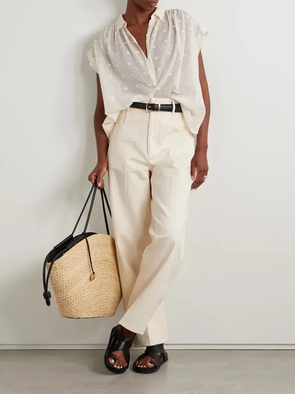 NILI LOTAN Normandy Embroidered Blouse