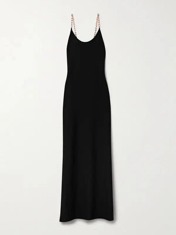 Gabriela Hearst Adeona Embellished Silk Maxi Dress - Black