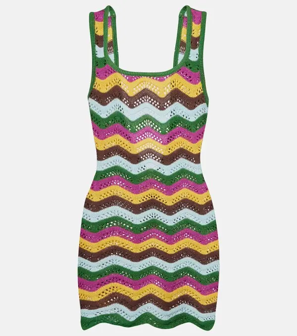 BANANHOT Lindsay Striped Crochet Minidress - Multicoloured