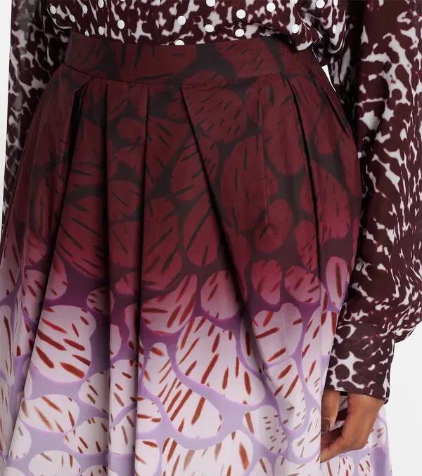 Dries Van Noten Printed Cotton Maxi Skirt