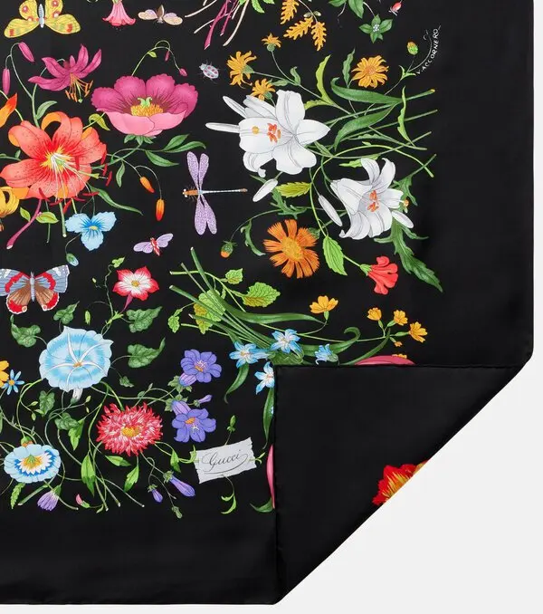 Gucci Flora Silk Twill Scarf