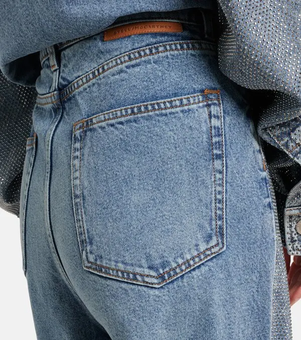 Stella McCartney Crystal-embellished Wide-leg Jeans