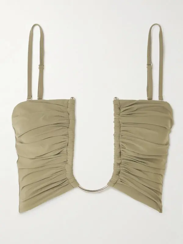 Christopher Esber Cutout Embellished Bikini Top - Green