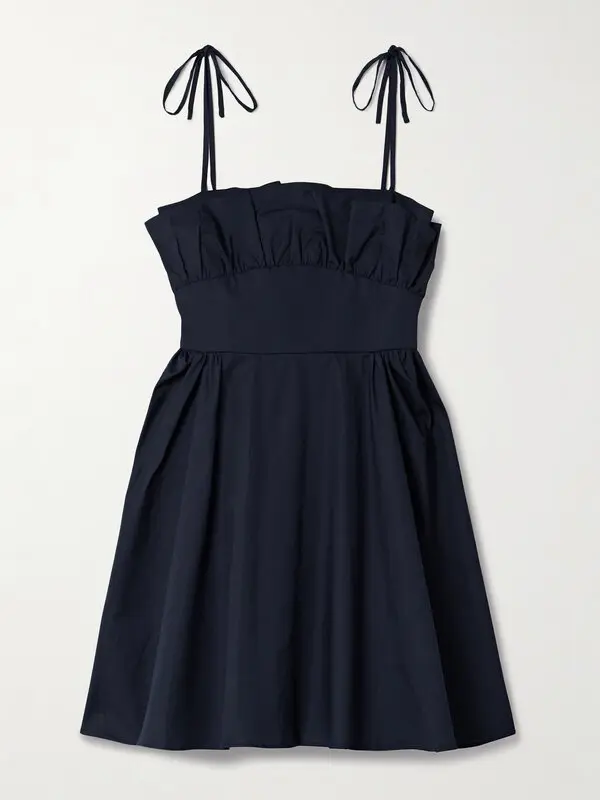 KIKA VARGAS Mia Ruffled Cotton-blend Poplin Mini Dress