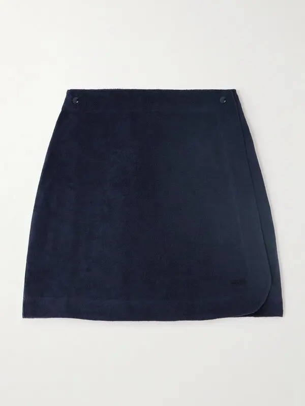 ERES Cotton-terry Mini Wrap Skirt - Blue