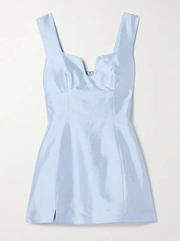 Cult Gaia Mariza Silk-dupioni Mini Dress - Blue