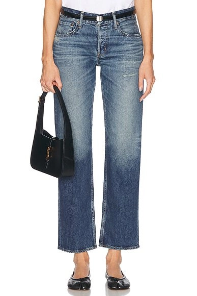 Moussy Vintage Cedarhurst Straight Low Jeans - Blue