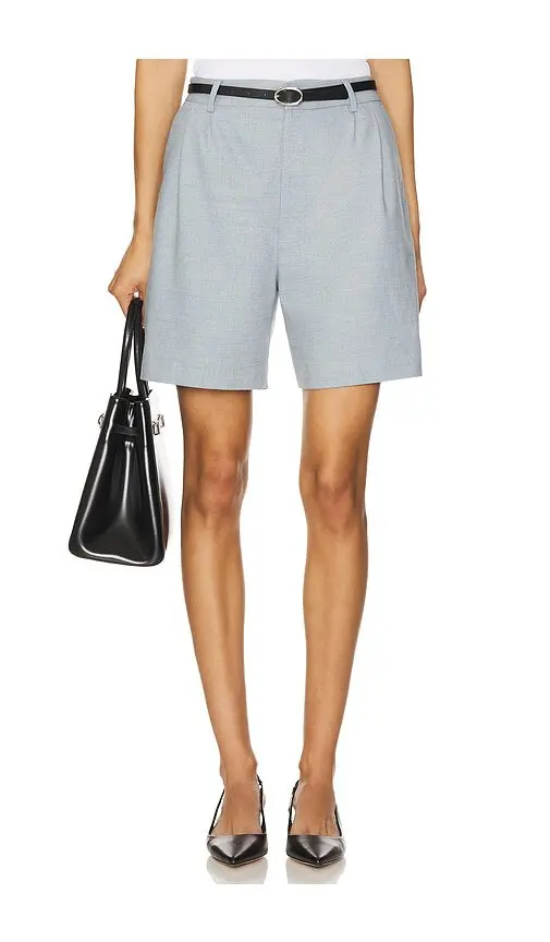 ANINE BING Tailored Mid-rise Shorts - Slate