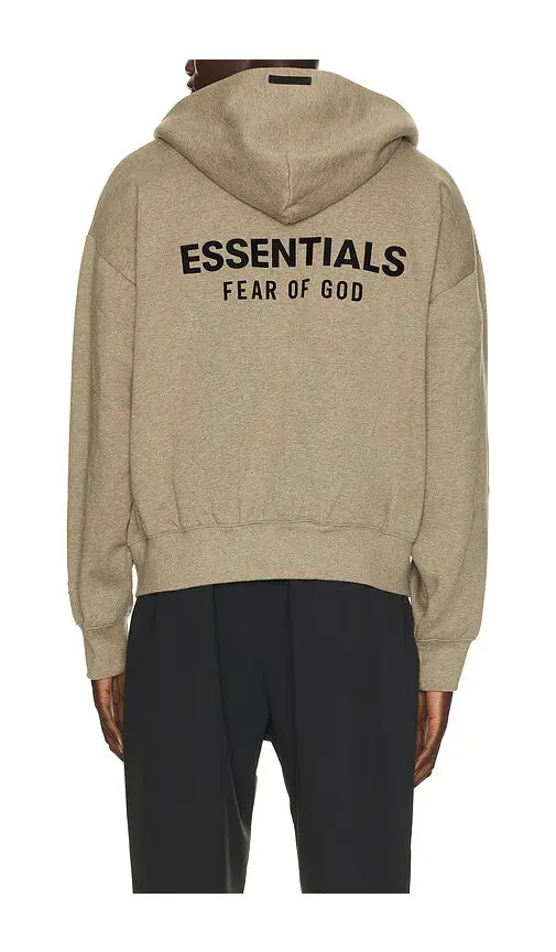 Fear Of God Classic Fit Fleece Zip Up Hoodie - Neutral