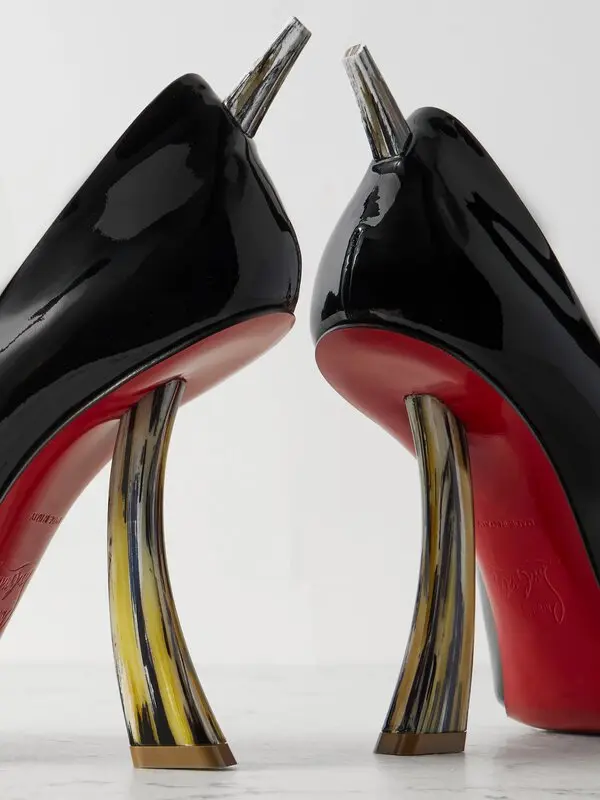 CHRISTIAN LOUBOUTIN Kate Clawmax 100 Spiked Patent-leather Pumps