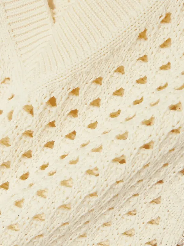 Guest In Residence Cropped Open-knit Cotton Vest - Neutrals