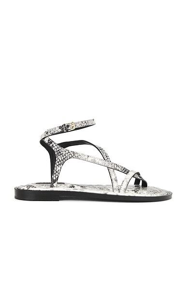 A.emery Edna Snake-embossed Leather Sandals - Eggshell Snake