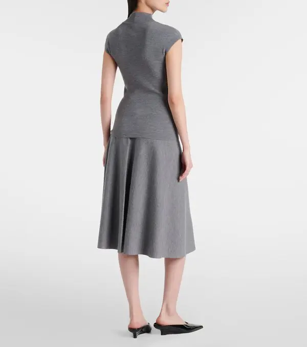 Jardin Des Orangers Ribbed Wool Mockneck Top
