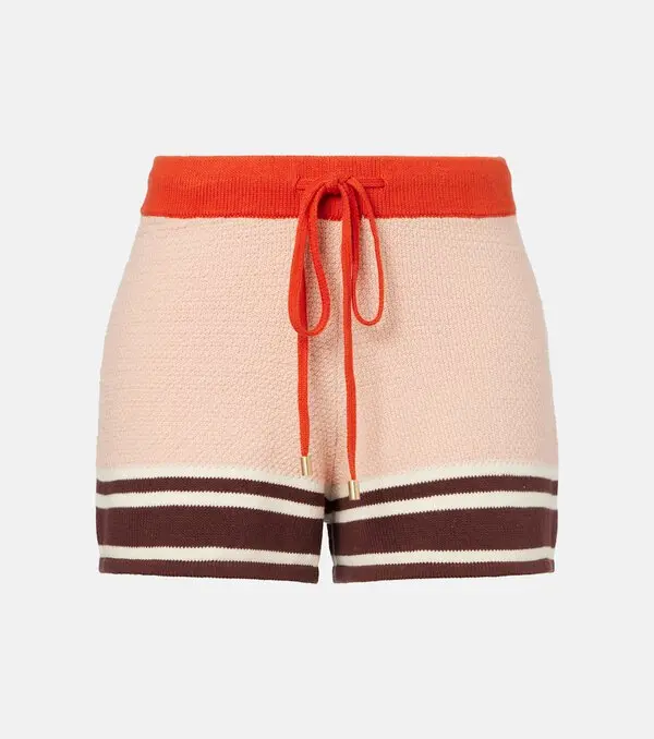 Zimmermann Ascension Knitted Cotton-blend Shorts