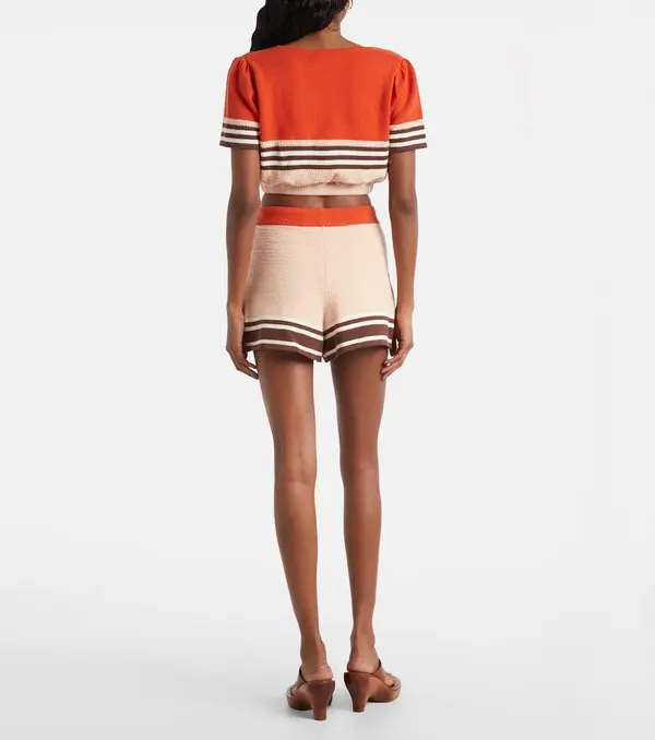 Zimmermann Ascension Knitted Cotton-blend Shorts