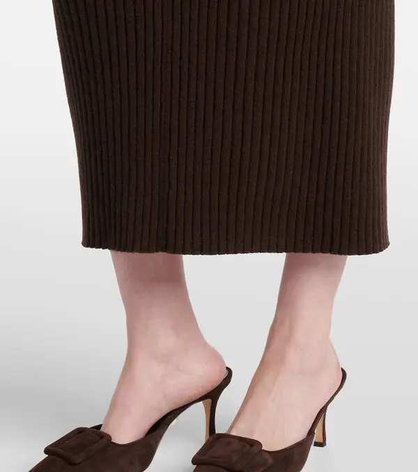 Jardin Des Orangers Ribbed-knit Cashmere Maxi Skirt