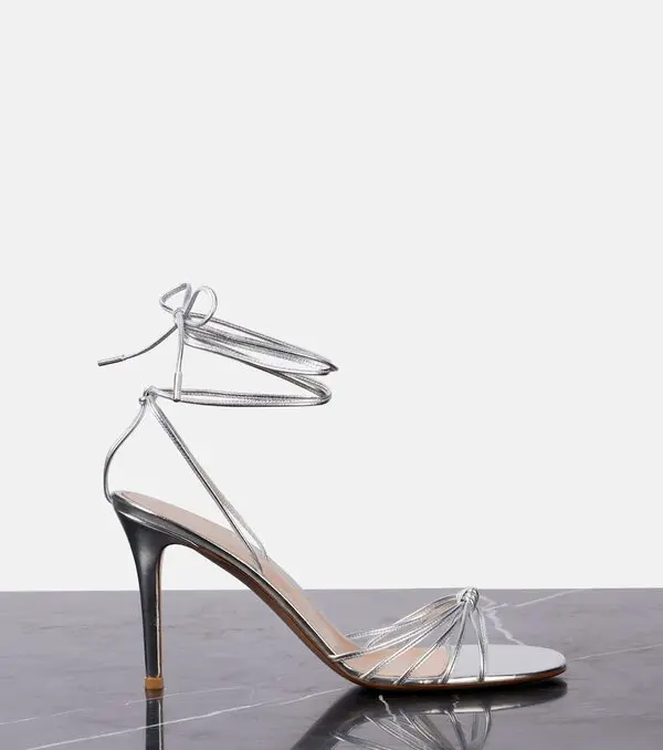 GIANVITO ROSSI Metallic Leather Sandals