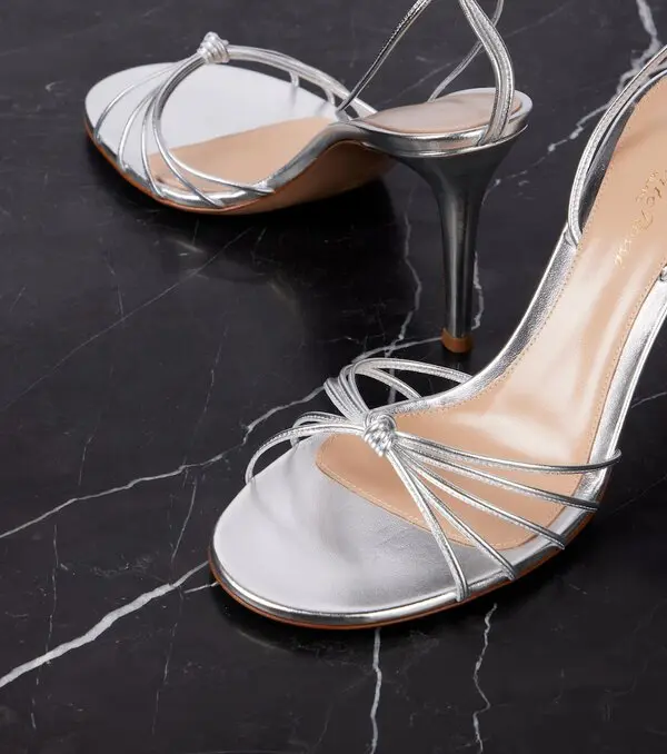 GIANVITO ROSSI Metallic Leather Sandals