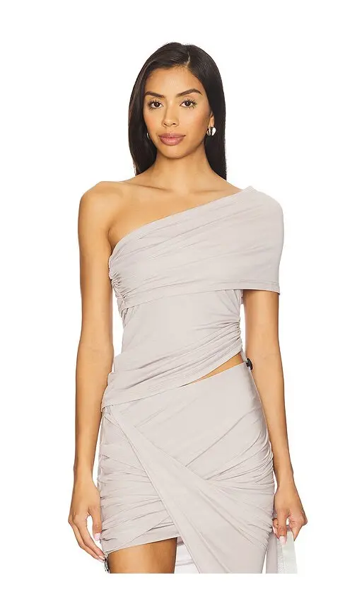 Helmut Lang Asymmetric Protect Top - Light Grey