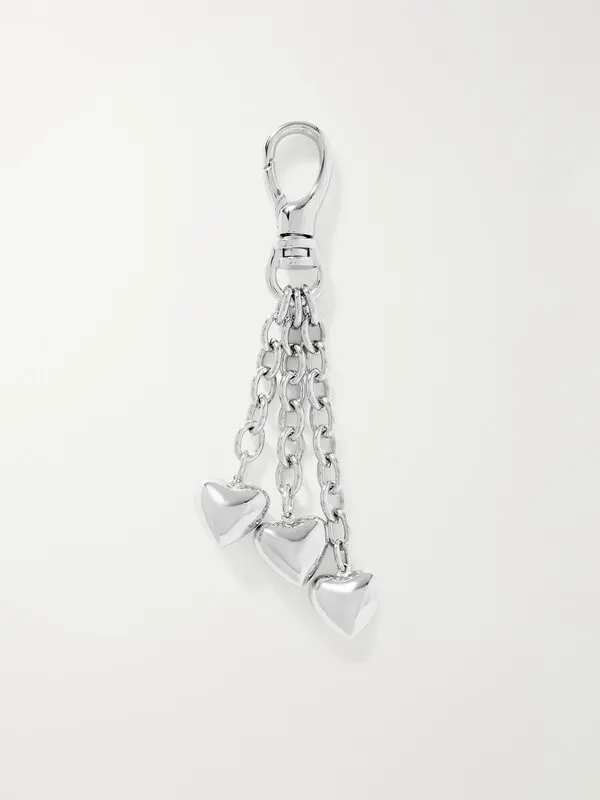ROXANNE ASSOULIN The Puffy Heart -tone Bag Charm - Silver