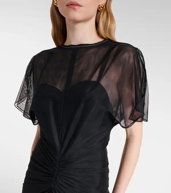 Victoria Beckham Bella Gathered Open Back Organza Gown
