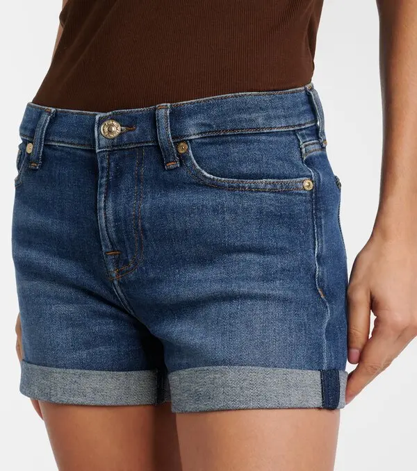 7 For All Mankind Mid-rise Denim Shorts