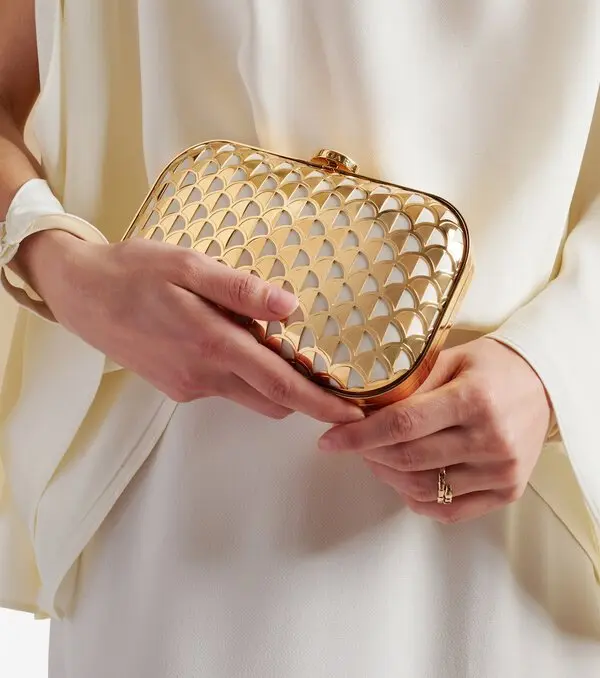 BVLGARI Calla Clutch In And Palladium Plated Metal