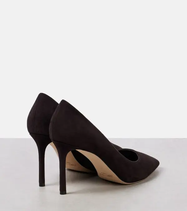 JIMMY CHOO Romy 85 Suede Pointed Toe Pumps - Brown