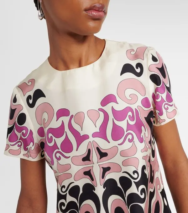 La DoubleJ Mini Swing Feather-trimmed Silk Minidress - Multicoloured