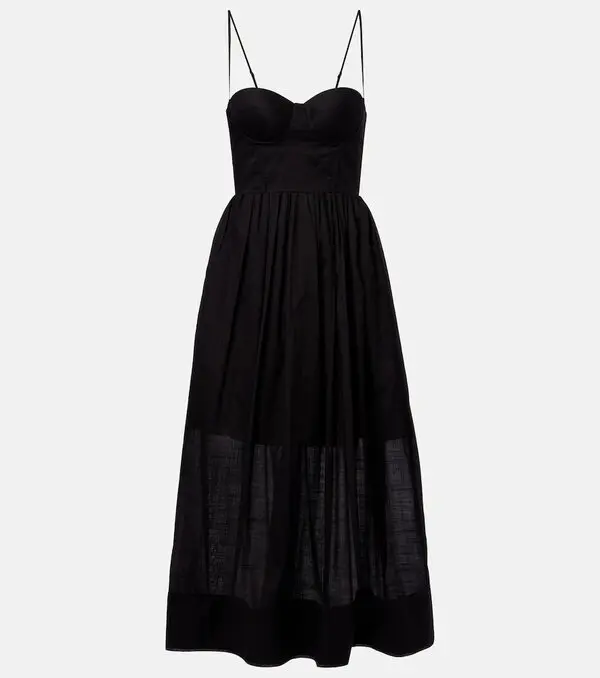 Zimmermann Rhiannon Gathered Corset Dress - Black