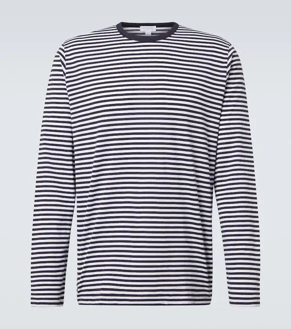 Sunspel Striped Cotton T-shirt - Multicoloured