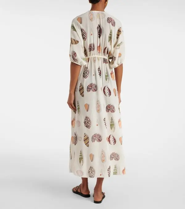 ERES Coffea Printed Silk Midi Dress