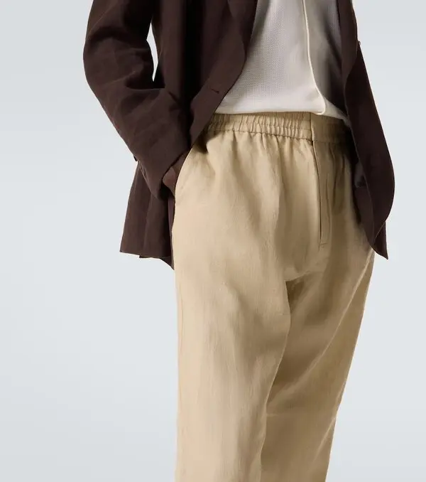 Sunspel Linen Straight Leg Trousers