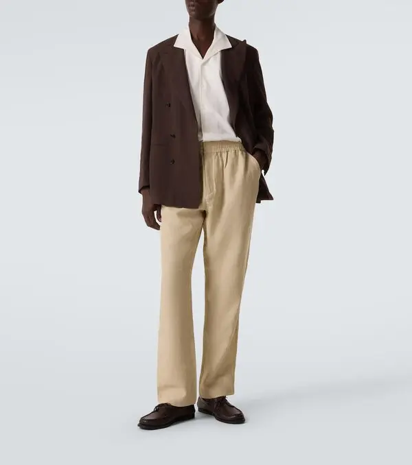 Sunspel Linen Straight Leg Trousers