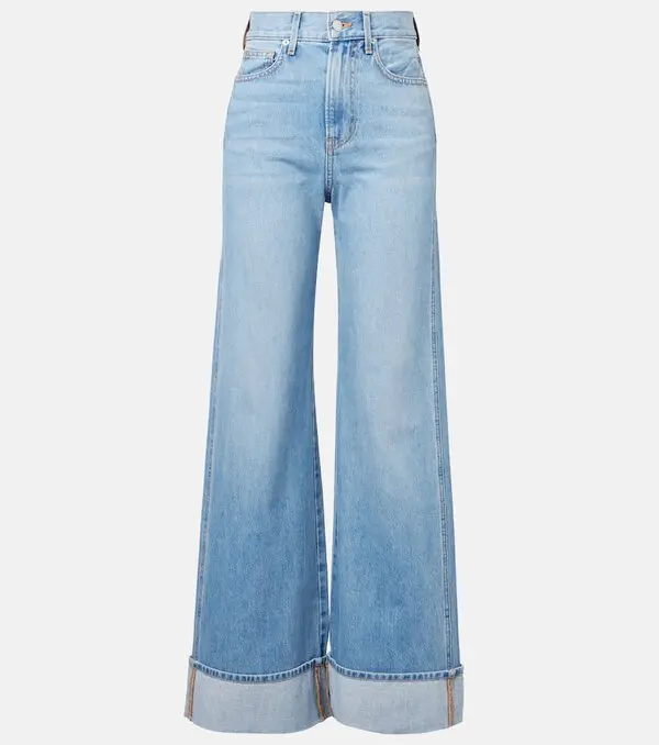 Veronica Beard Taylor High-rise Wide-leg Jeans In Bright Nova