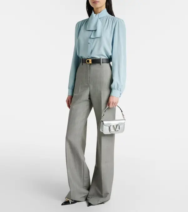 Valentino Garavani Loco Small Metallic Leather Shoulder Bag