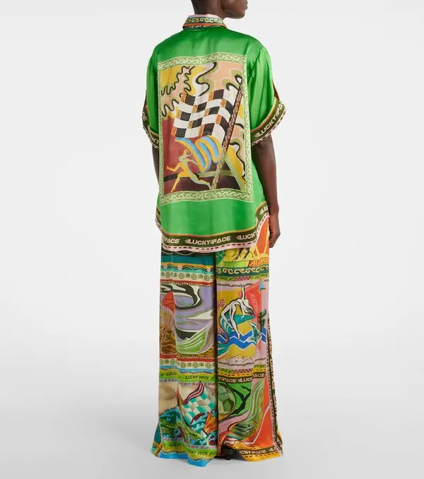 ALEMAIS Lucky Pace Printed Silk Shirt - Multicoloured
