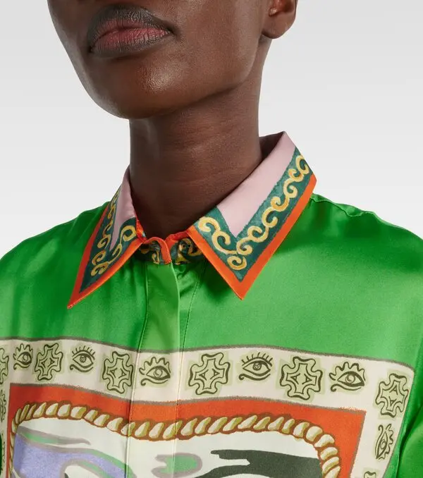 ALEMAIS Lucky Pace Printed Silk Shirt - Multicoloured