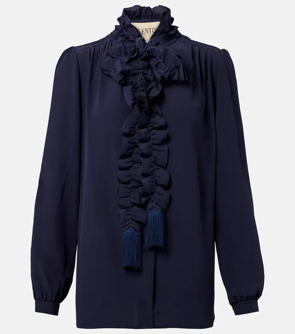 Valentino Garavani Ruffled Silk Crepe De Chine Blouse