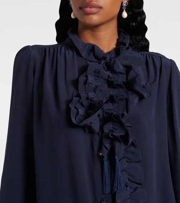 Valentino Garavani Ruffled Silk Crepe De Chine Blouse
