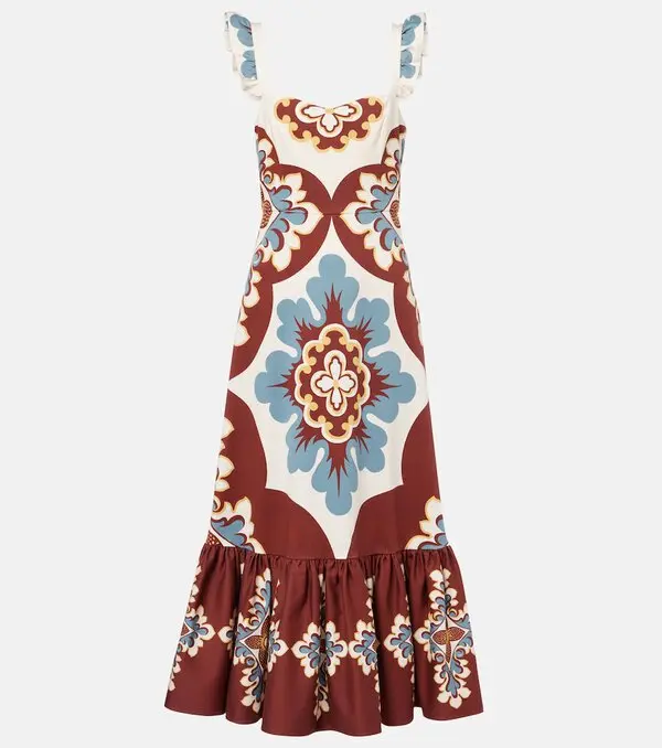 La DoubleJ Gingerbread Printed Midi Dress - Multicoloured