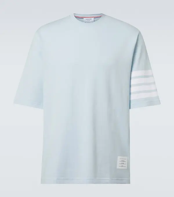 Thom Browne 4-bar Cotton Jersey T-shirt - Blue