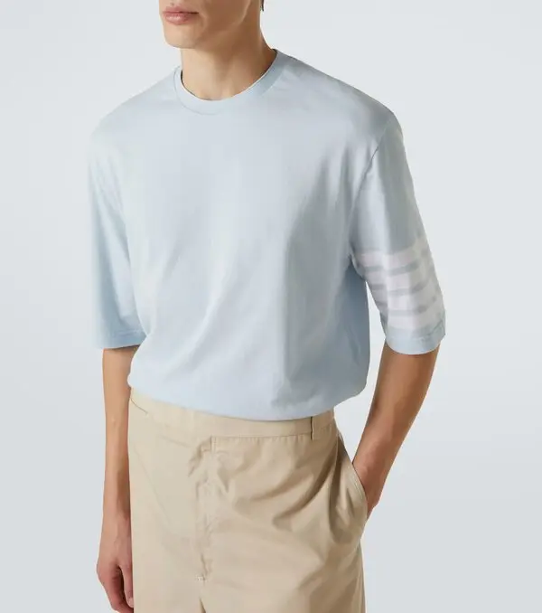 Thom Browne 4-bar Cotton Jersey T-shirt - Blue