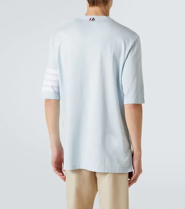 Thom Browne 4-bar Cotton Jersey T-shirt - Blue