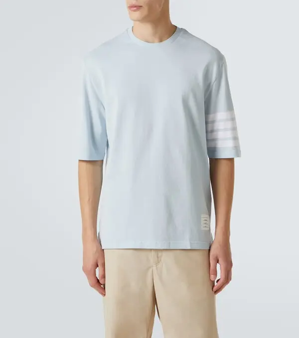 Thom Browne 4-bar Cotton Jersey T-shirt - Blue