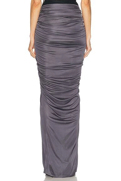 Atlein Ruched Pocket Long Skirt - Anthracite