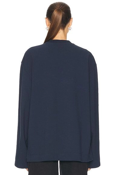Acne Studios Crew Neck Long Sleeve Sweater With Logo Graphic