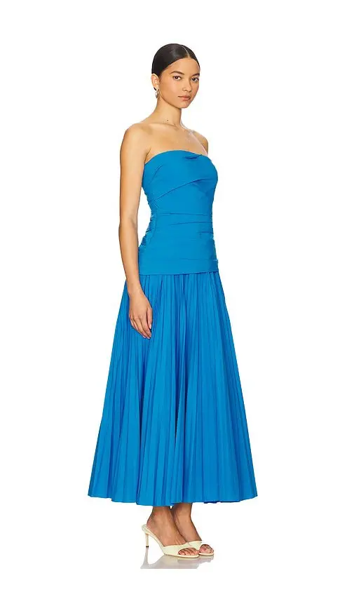 Simkhai Arie Strapless Bustier Midi Dress In . Also - Royal