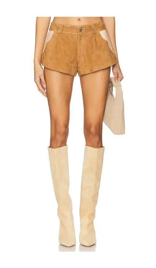 UNDERSTATED LEATHER Combo Short - Brown